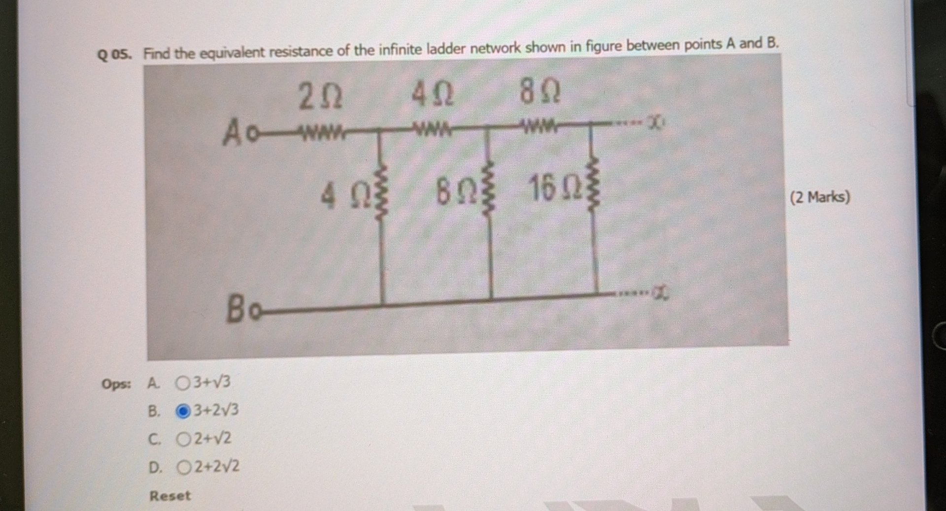 Solved Q 05. ﻿Find the equivalent resistance of the infinite | Chegg.com