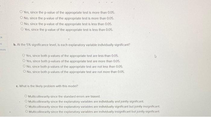 Solved Using 20 observations, the multiple regression model | Chegg.com