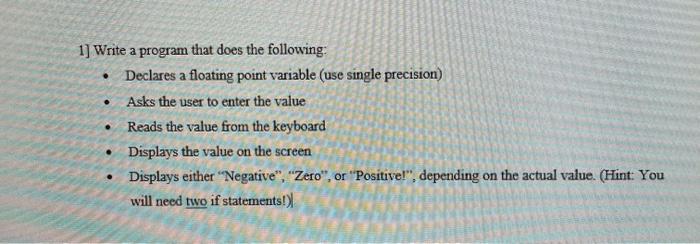 Solved 1] Write a program that does the following: - | Chegg.com