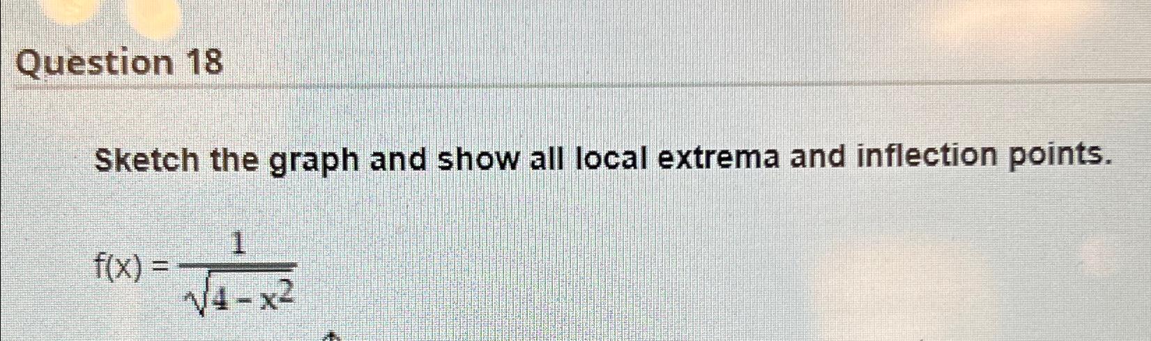 Solved Question 18Sketch the graph and show all local | Chegg.com
