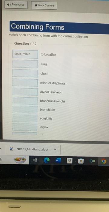 Solved Match each combining form with the correct | Chegg.com