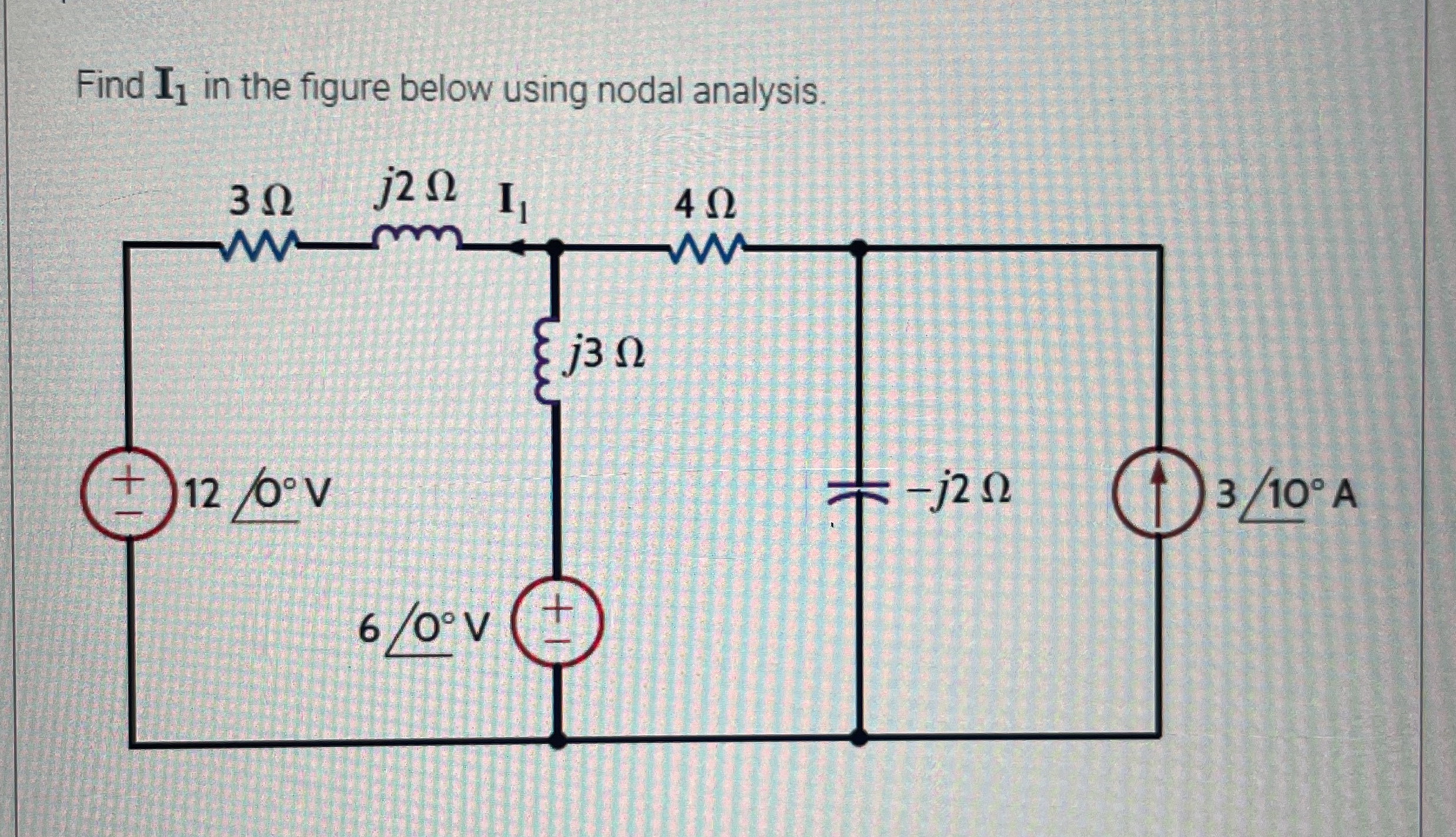 Solved Find I1 ﻿in the figure below using nodal analysis. | Chegg.com