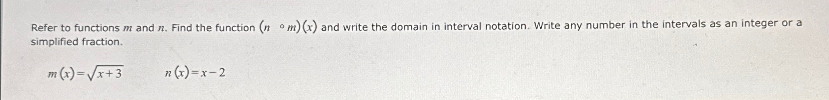 Refer to functions m ﻿and n. ﻿Find the function | Chegg.com