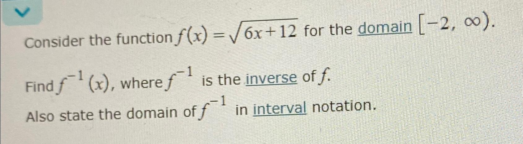 Solved Consider The Function F X 6x 122 ﻿for The Domain