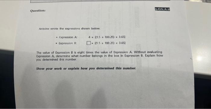 Solved Antoine wrote the expressions shown below. - | Chegg.com