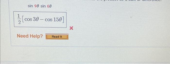 Solved use the product-to-sum formula to rewrite the product | Chegg.com