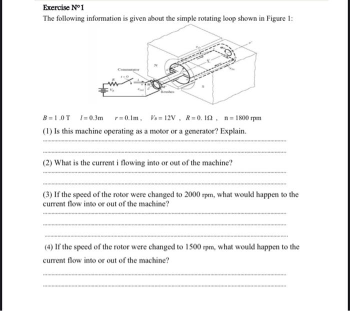 Solved Exercise N∘1 The following information is given about | Chegg.com