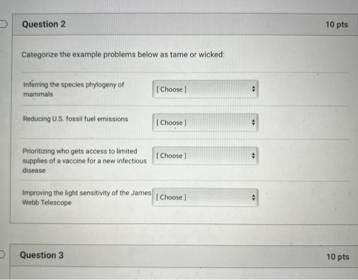 Solved Categorize the example problems below as tame or | Chegg.com