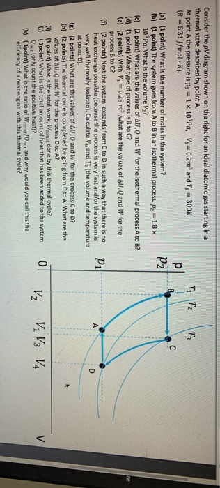 Solved Consider the pV diagram shown on the right for an | Chegg.com