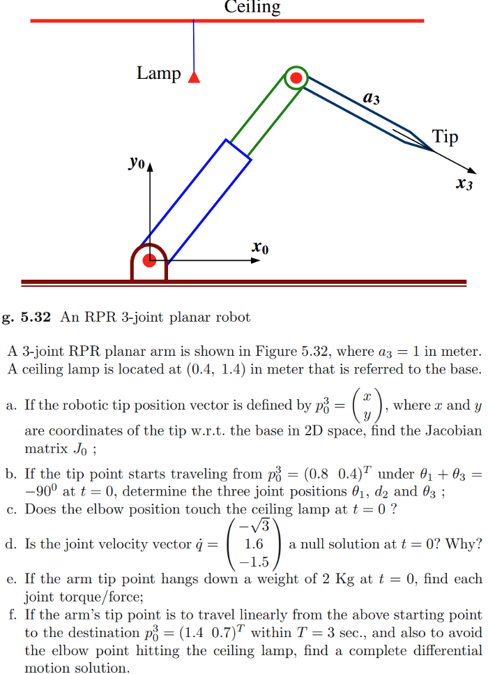 Solved A 3-joint RPR planar arm is shown in Figure 5.32, | Chegg.com