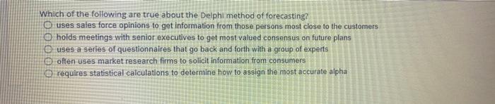 Solved Which of the following are true about the Delphi | Chegg.com