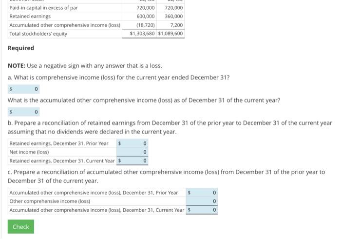 Solved Reporting Comprehensive Income, Retained Earnings, | Chegg.com