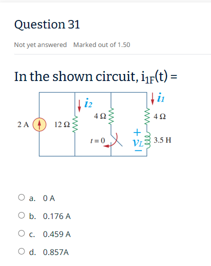 Solved in electrical circuit:Question 31Not yet answered | Chegg.com
