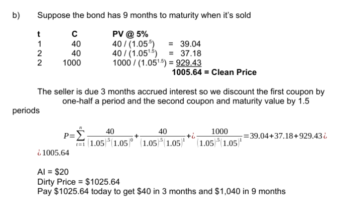 Solved please explain how they calculated the clean price | Chegg.com