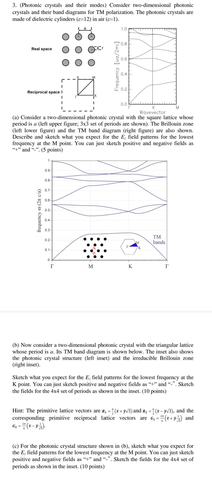 Solved 3. (Photonic crystals and their modes) Consider | Chegg.com