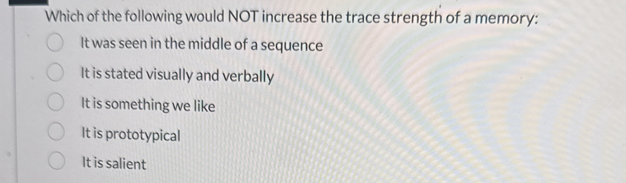 Solved Which of the following would NOT increase the trace | Chegg.com