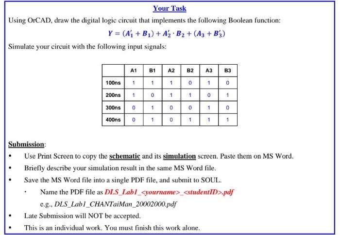 Solved Using OrCAD, draw the digital logic circuit that | Chegg.com