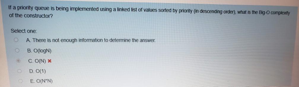 Solved If a priority queue is being implemented using a | Chegg.com