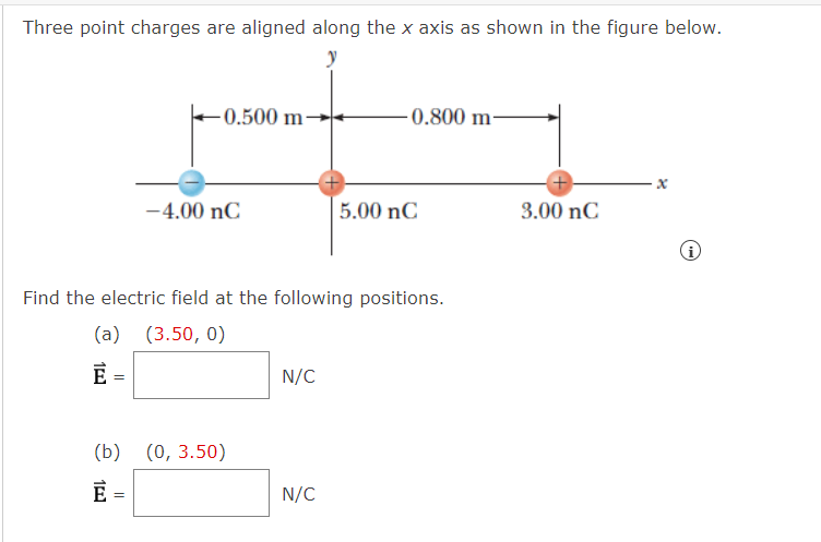 Solved Three point charges are aligned along the x ﻿axis as | Chegg.com