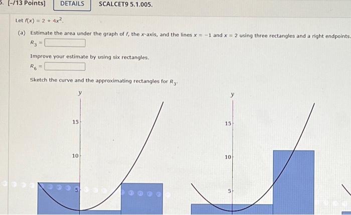 Solved Let f(x)=2+4x2. (a) Estimate the area under the graph | Chegg.com