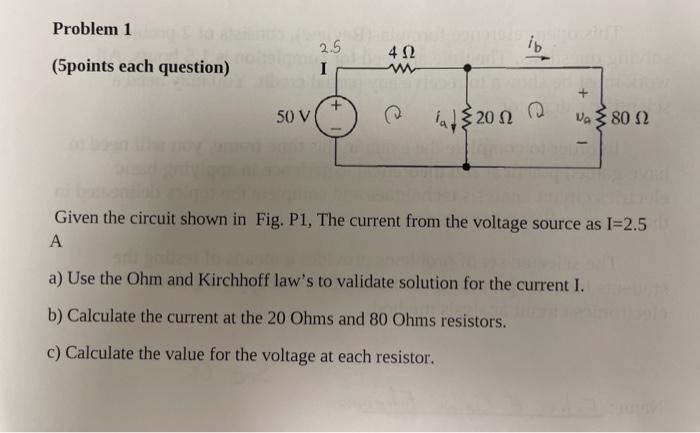 Solved (5points each question) Given the circuit shown in | Chegg.com