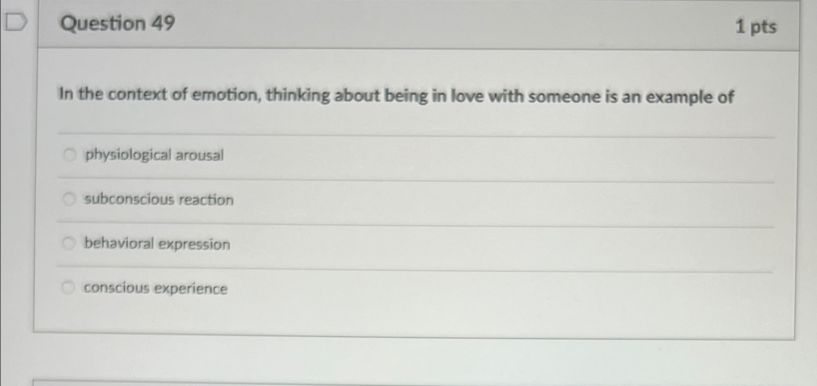 Solved Question 491ptsIn the context of emotion, thinking | Chegg.com