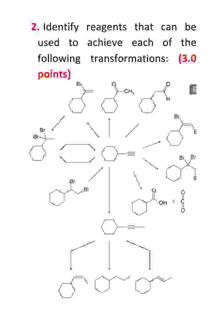 Identify reagents that can beused to achieve each of | Chegg.com