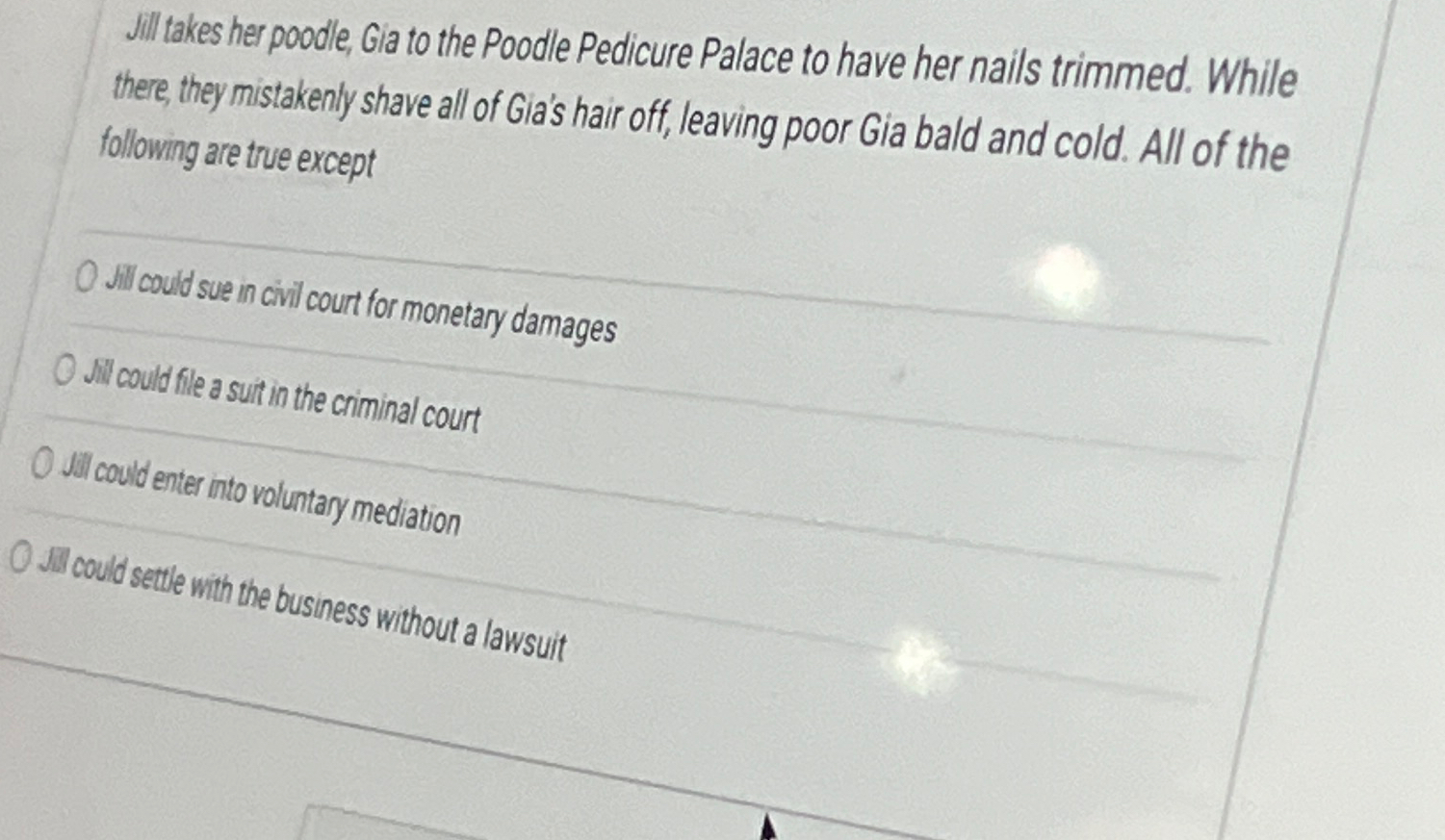 Solved Jill takes her poodle, Gla to the Poodle Pedicure | Chegg.com
