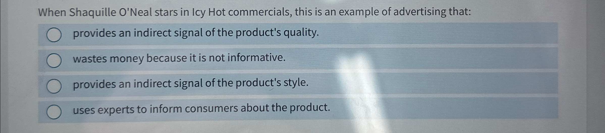 Solved When Shaquille O'Neal stars in Icy Hot commercials, | Chegg.com