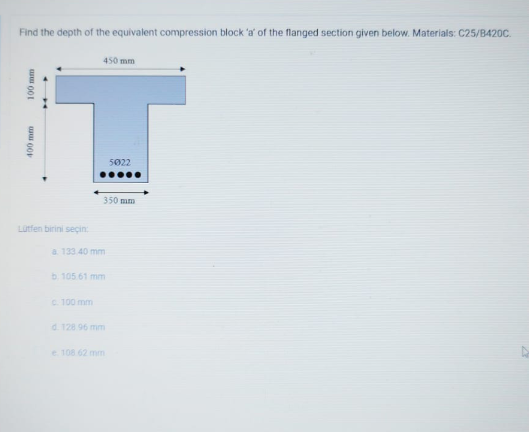 Solved Find the depth of the equivalent compression block ' | Chegg.com
