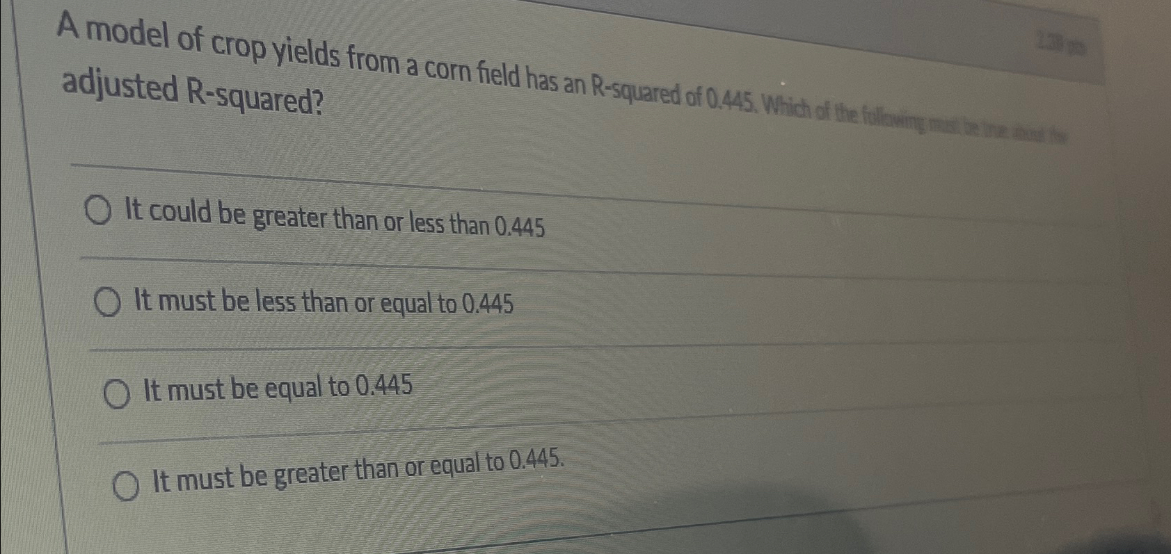 Solved adjusted R-squared?It could be greater than or less | Chegg.com