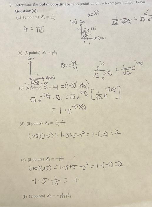 Solved 2 Determine The Polar Coordinate Representation Of