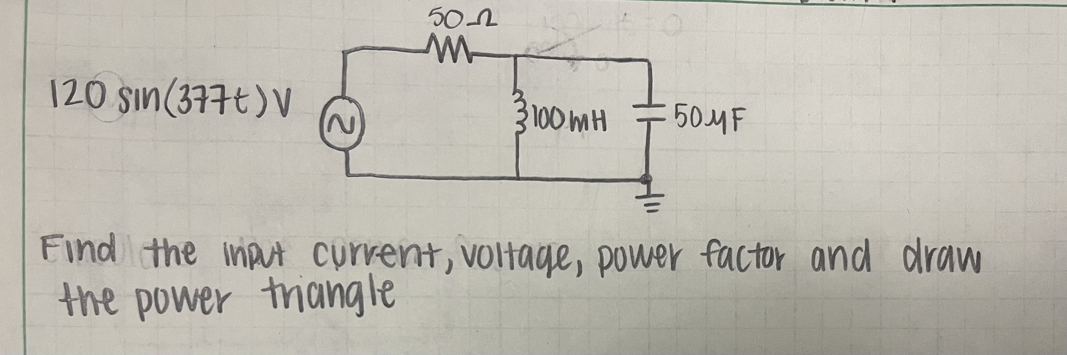 Solved Find the input current, voltage, power factor and | Chegg.com