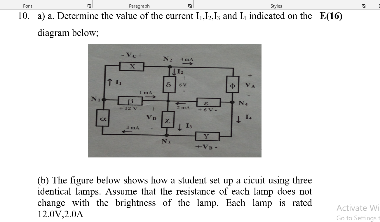 Solved a) ﻿a. ﻿Determine the value of the current I1,I2,I3 | Chegg.com