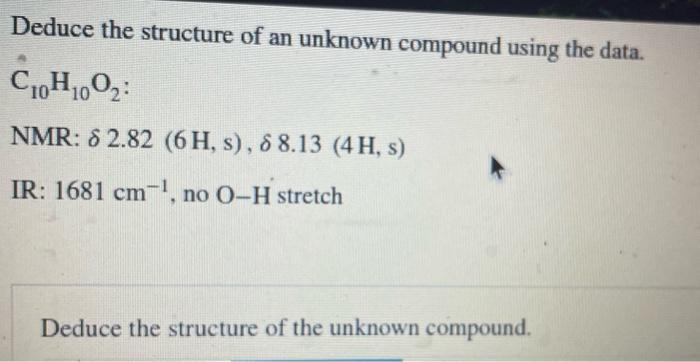Solved Deduce the structure of an unknown compound using the | Chegg.com