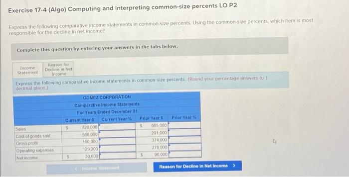 Solved Exercise 17-4 (Algo) Computing and interpreting | Chegg.com Solved Exercise 17-4 (Algo) Computing and interpreting | Chegg.com