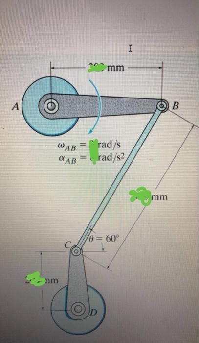 Solved A machine component consists of a four-bar linkage | Chegg.com