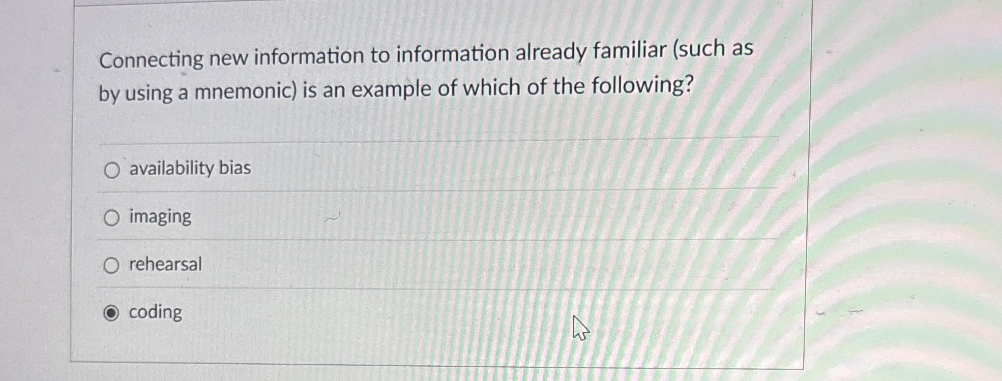 Solved Connecting new information to information already | Chegg.com