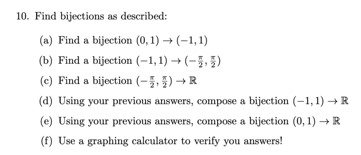 Solved Find bijections as described:(a) ﻿Find a bijection | Chegg.com