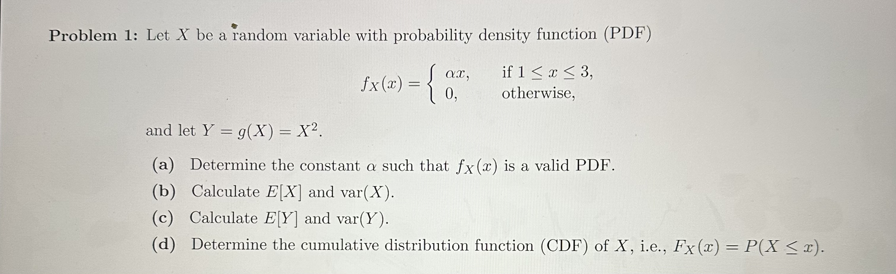 Solved Problem 1: Let x ﻿be a random variable with | Chegg.com