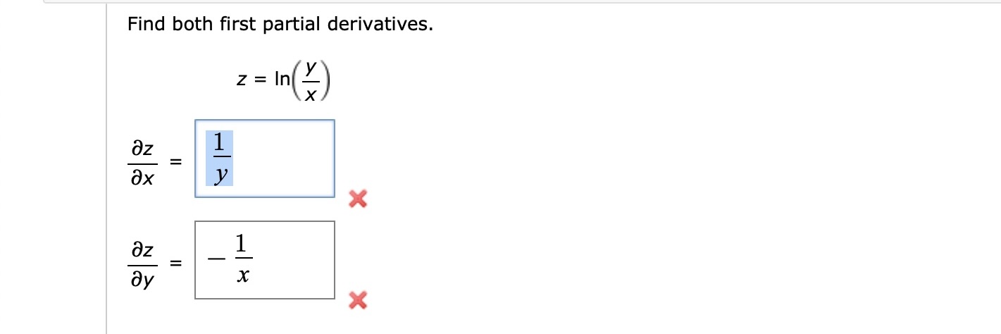 Solved Find both first partial | Chegg.com