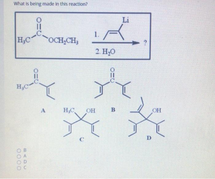 Solved What is being made in this reaction? OCH CH3 ? 2. H20 | Chegg.com