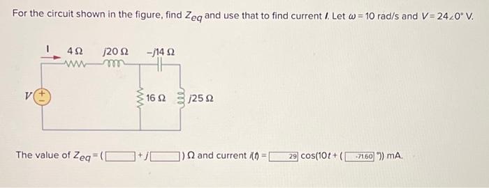 Solved For the circuit shown in the figure, find Zeq and use | Chegg.com