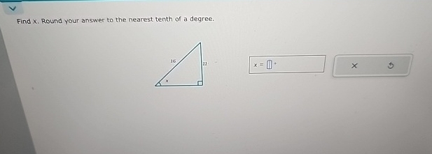 Solved Find x. ﻿Round your answer to the nearest tenth of a | Chegg.com