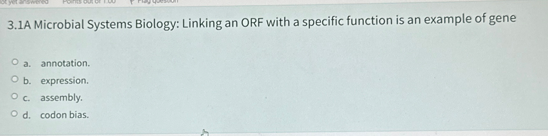 Solved 3.1A Microbial Systems Biology: Linking an ORF with a | Chegg.com