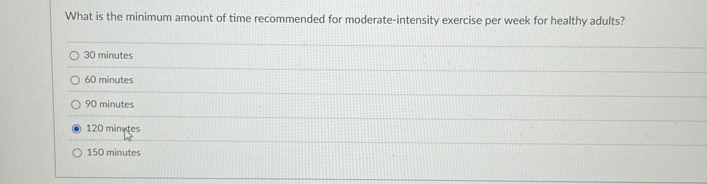 Solved What is the minimum amount of time recommended for | Chegg.com
