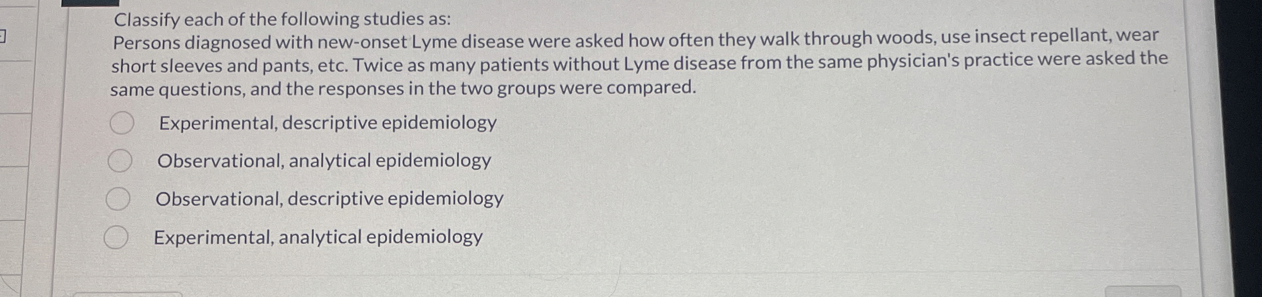 Solved Classify each of the following studies as:Persons | Chegg.com