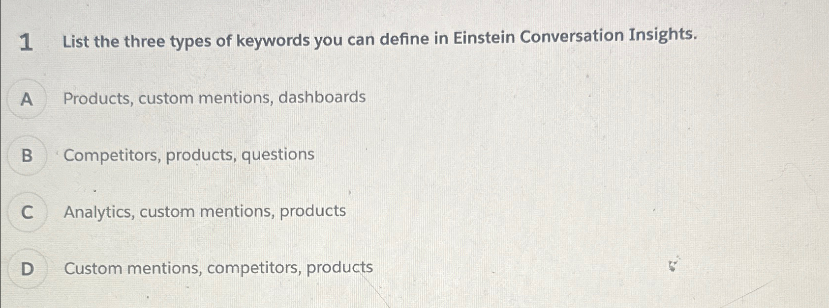 Solved 1 ﻿List the three types of keywords you can define in | Chegg.com