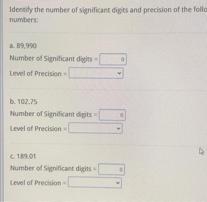 Solved Identify the number of significant digits and | Chegg.com