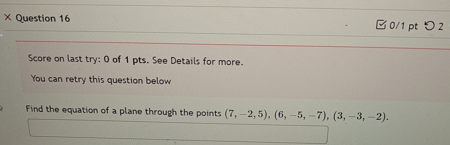 Solved Question 1601 ﻿pt 2score On Last Try 0 ﻿of 1 ﻿pts